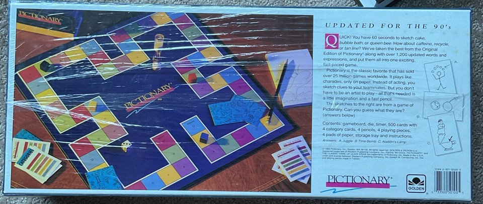 Pictionary Classic Game of Quick Draw Vintage 1993 New Sealed NIB ...