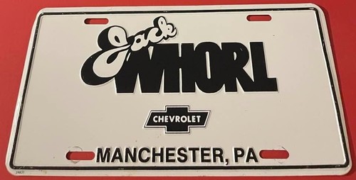Jack Whorl Chevrolet Dealership Booster License Plate Manchester ...