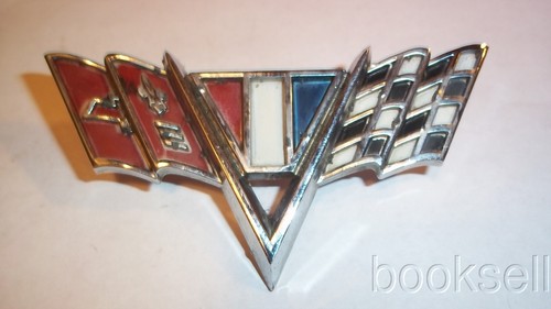 ORIGINAL OEM 1964-67 CHEVROLET V FLAG FENDER EMBLEM NO PART NO. 3840318 ...