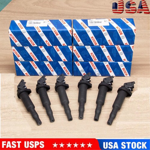 6X OEM BOSCH Ignition Coil Set W/ Connector Boot For BMW 5 6 7 x5 x6 ...