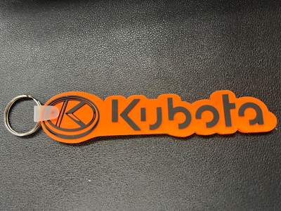 New Kubota Orange Rubber Key Chain Key Tag with Metal Ring 6in. | eBay