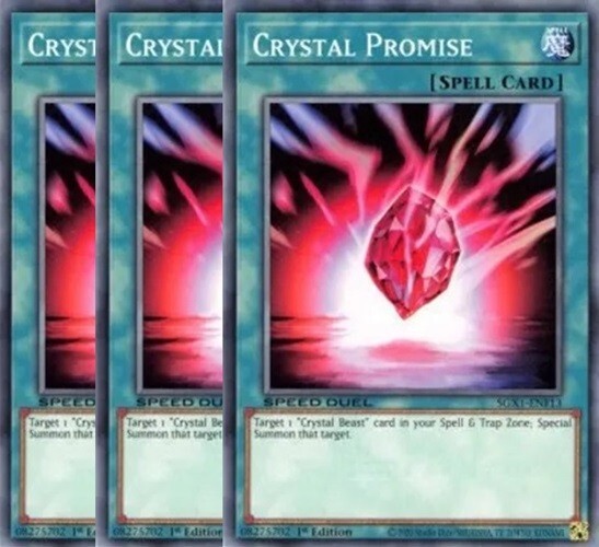 Yugioh - Crystal Promise x 3 - 1st Edition NM - Free Holographic Card ...