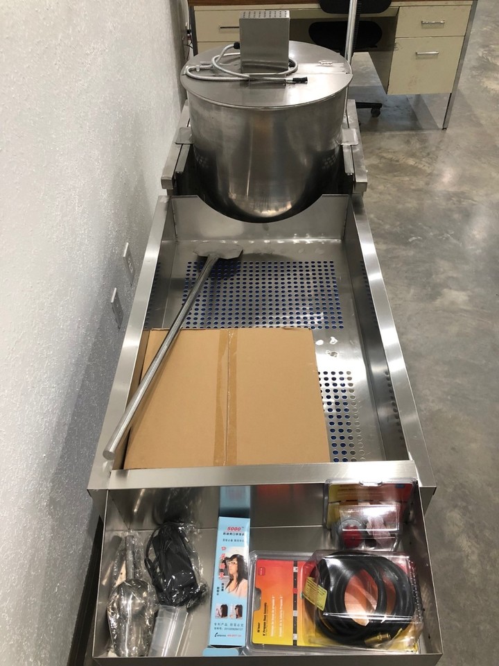 kettle popcorn commercial popper 90 qt double tray large sift table ...