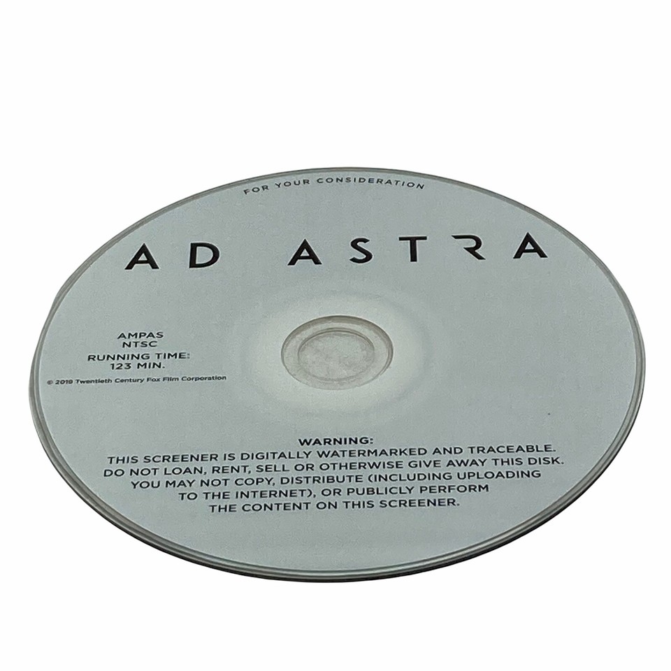 Ad Astra DVD Brad Pitt Academy Screener For Your Consideration FYC | eBay