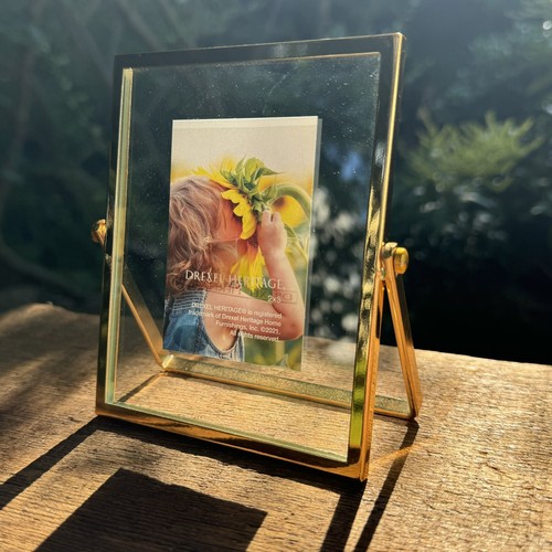 Drexel Heritage Gold Tone Desk Top Picture Frame For 2x3" Photos (up to ...