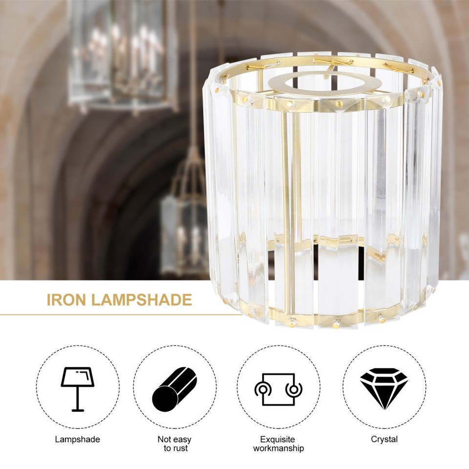 Metal Lampshade Unique Crystal Table Cover Ceiling Light Replacement ...