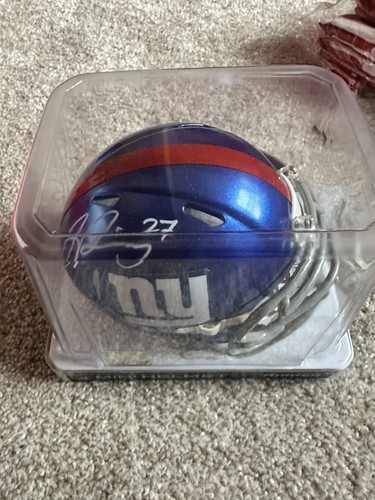NEW YORK GIANTS JASON PINNOCK AUTOGRAPHED SIGNED SPEED MINI HELMET JSA ...