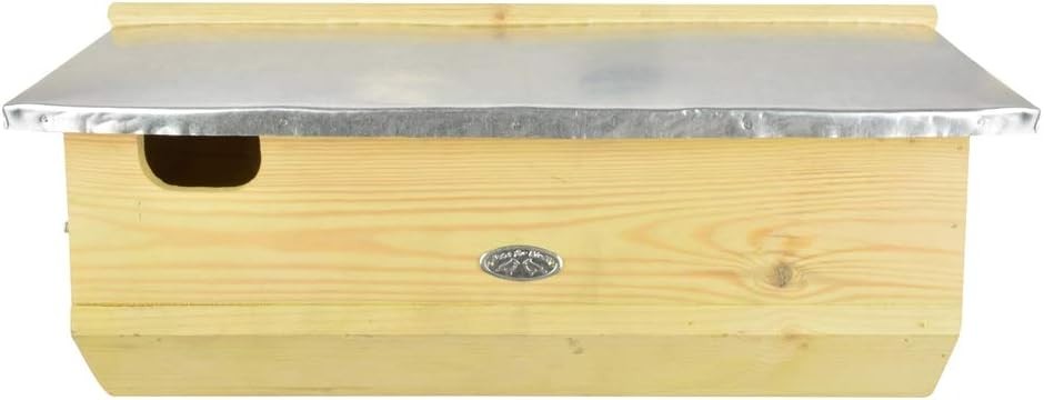 Esschert Swift Nest Box for Garden Birds, Zinc Roof, Pine Wood, No ...