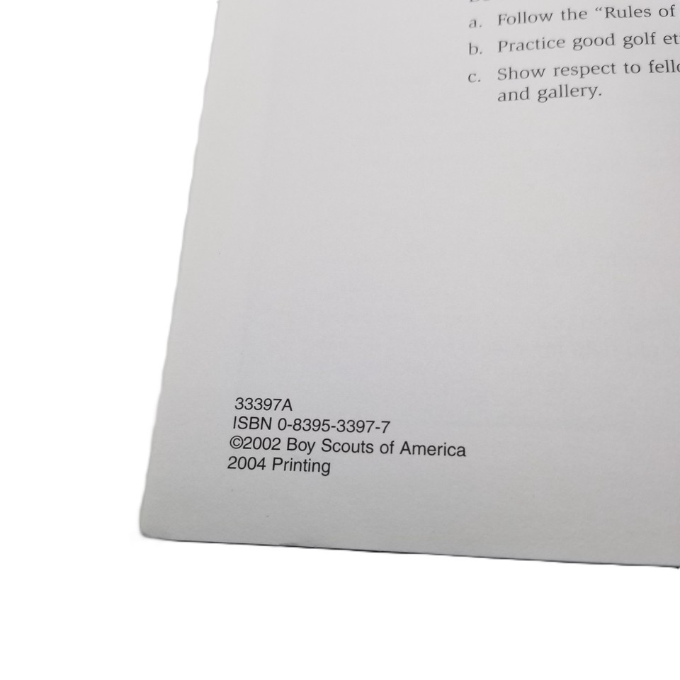 Boy Scouts Golf Merit Badge Pamphlet BSA 2004 Vintage Booklet | eBay