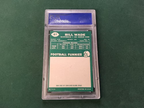 1960 Topps Football BILL WADE Vintage Card #61 High-Grade PSA 8 NM-MT ...