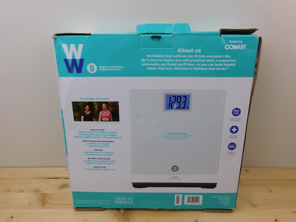 WW Weight Watchers By Conair Digital Scale Glass Bathroom Scale Up to ...