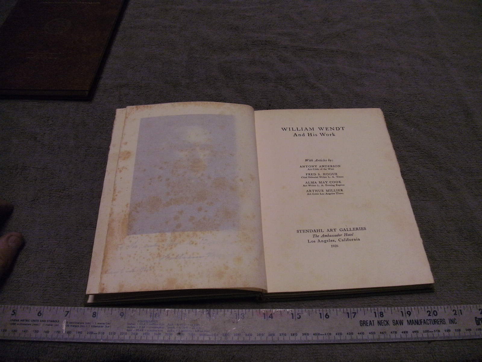 WILLIAM WENDT AND HIS ART - SIGNED PRESENTATION COPY FROM THE ARTIST ...