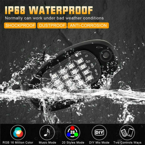 6PC RGB LED ROCK LIGHTS KIT OFFROAD TRUCK ATV UNDERGLOW MUSIC REMOTE ...