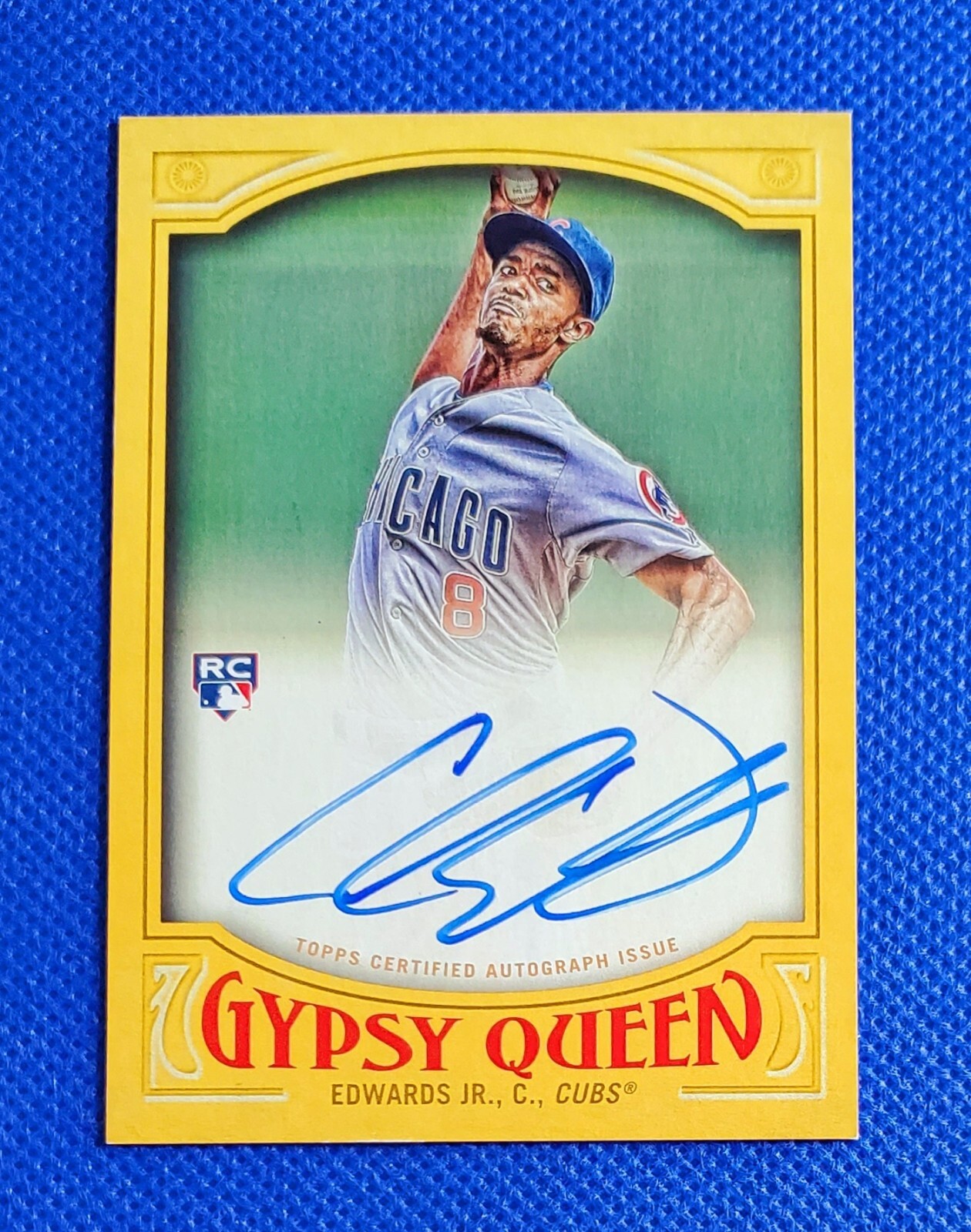 44/50 Carl Edwards Jr 2016 Topps Gypsy Queen Auto Gold #GQA-CE Cubs ...
