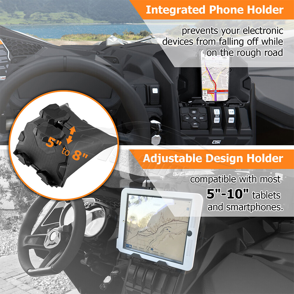 For 17-25 Can-Am Maverick X3 & Max HDPE Electric Device Tablet Holder ...