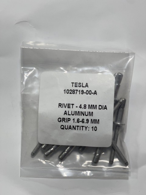Genuine Tesla Model 3 Rivet 4.8mm 1028719-00-A Grip 1.6 - 6.9mm ...