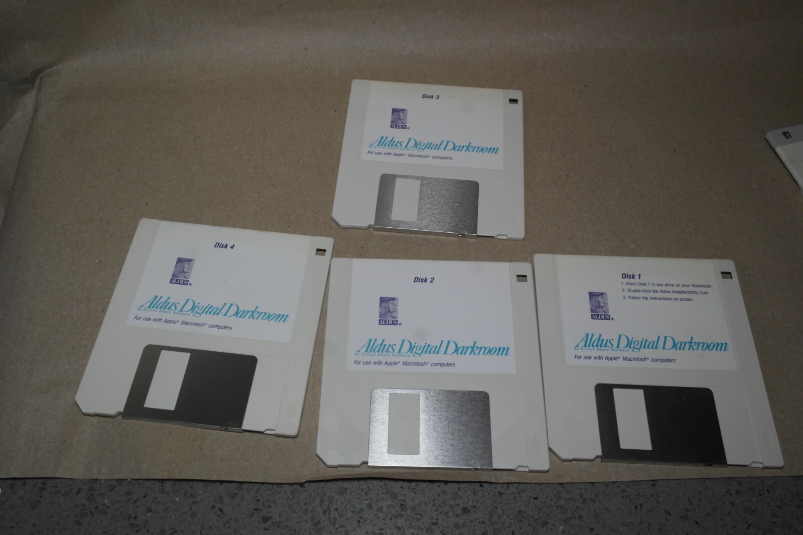 Aldus Digital Darkroom Apple MAcintosh software 2.0 3.5" 800kb floppy ...