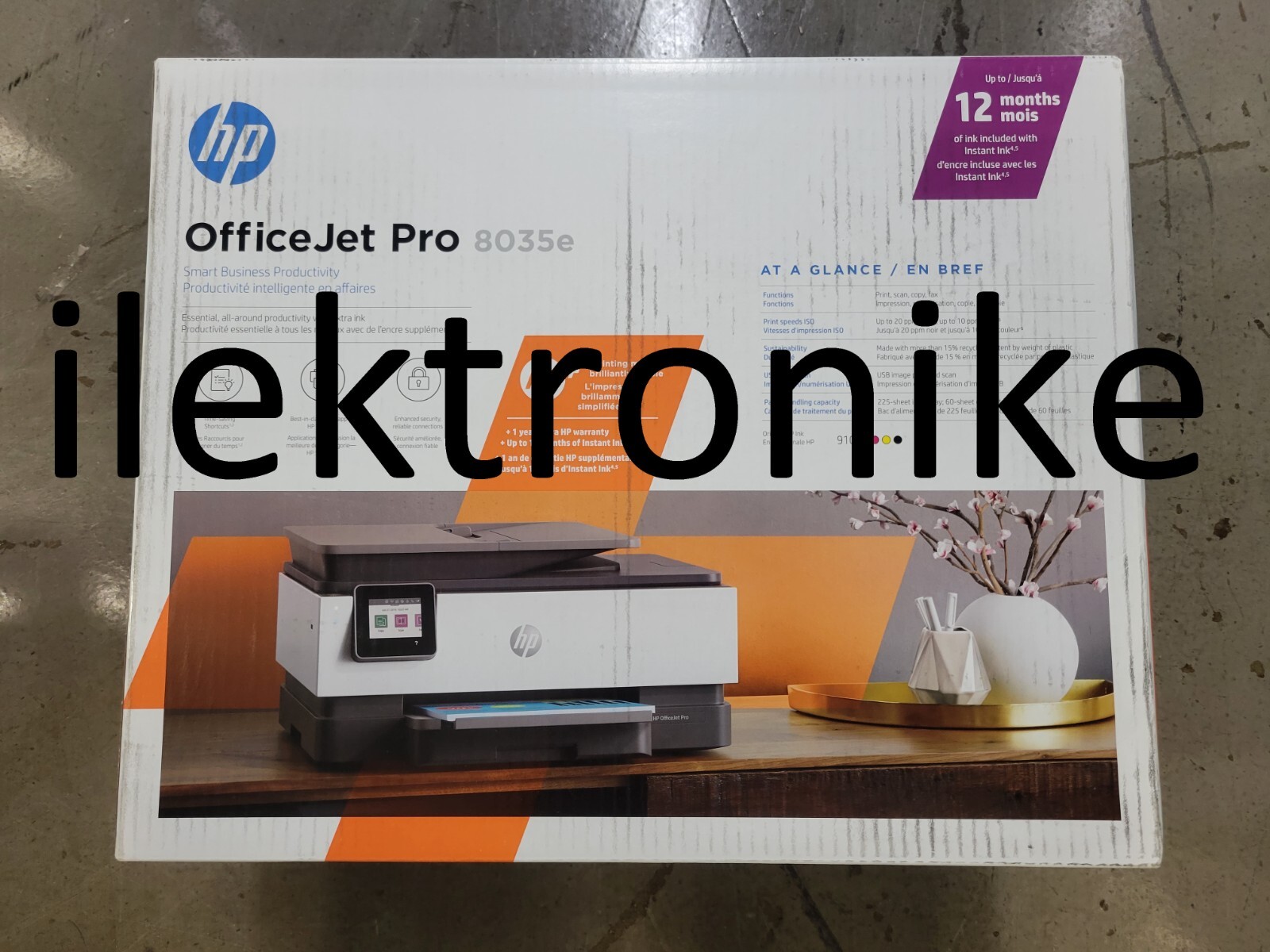 HP OfficeJet Pro 8035e Color Thermal Inkjet All-In-One Printer - Gray ...