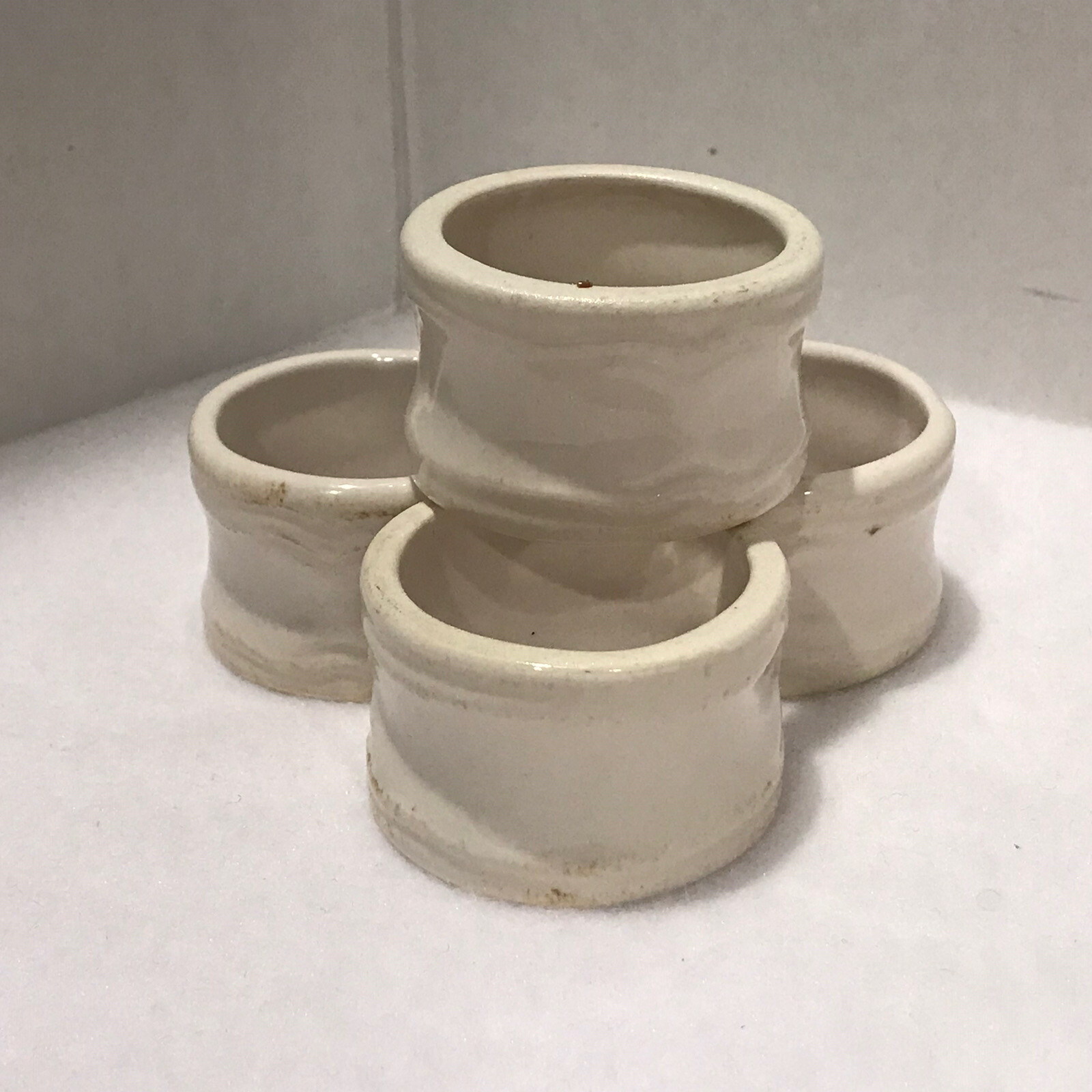 Todd English Collection Tuscan Ivory Antiqued Embossed Napkin Rings Set ...