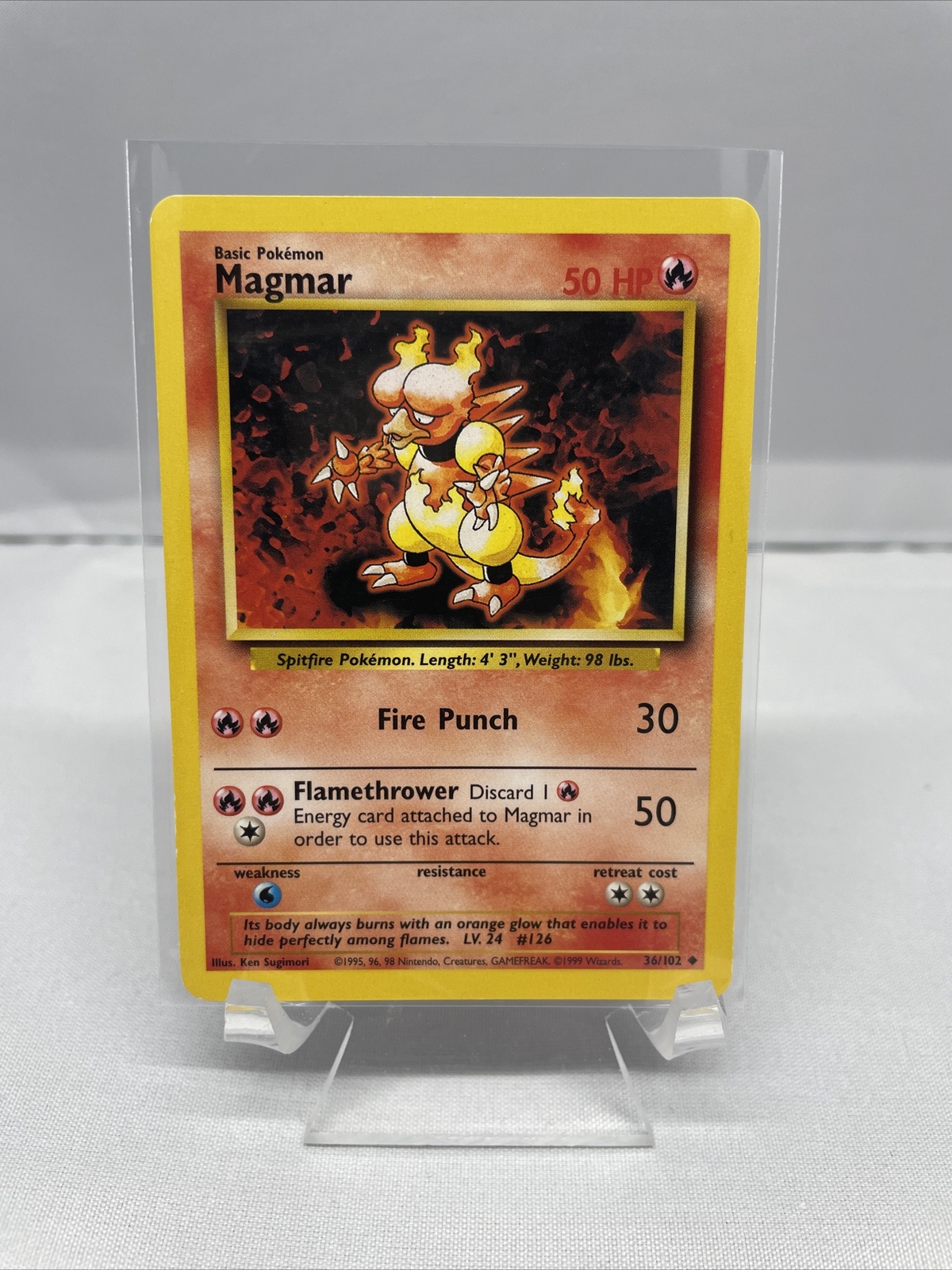 Pokémon TCG Magmar Base Set 36/102 Regular Unlimited Uncommon | eBay