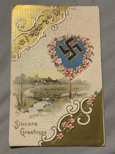 Antique NAZI swastika Embossed Emblem Post Card | eBay