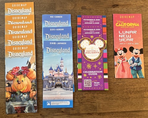 Disneyland DCA Guide Maps 11 pc 2024-2025 Lunar New Year Halloween ...