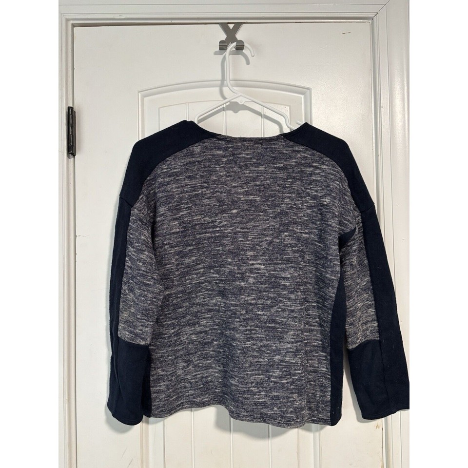 J Crew Navy Blue Color Block Boxy Drop Shoulder Sweater Size XXS | eBay