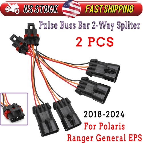 2 PCS Pulse Buss Bar 2-Way Spliter Fit For Polaris 2018-2024 Ranger ...