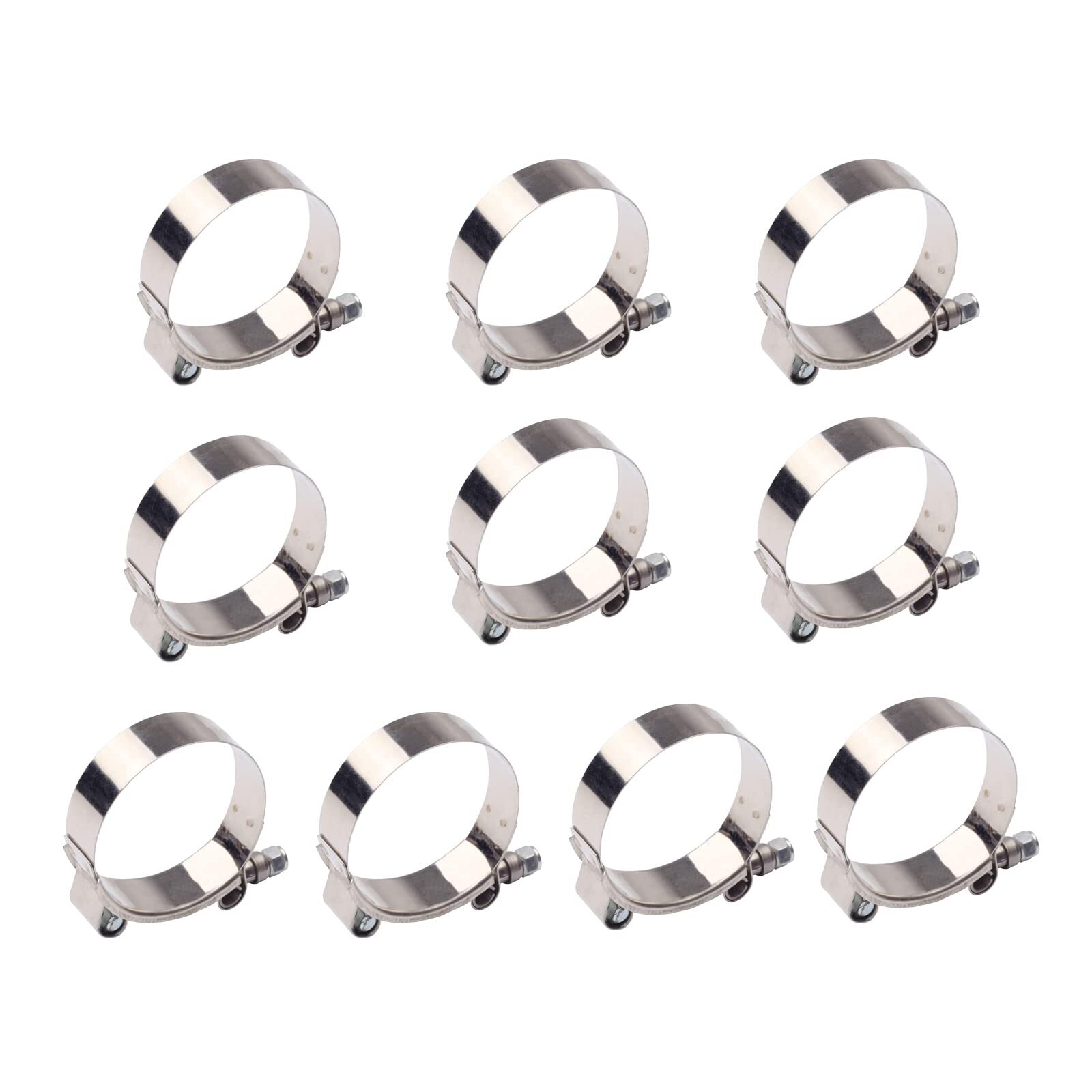 10Pcs T-Bolt Clamps Turbo Intake Intercooler Hose Clamp Stainless Steel ...