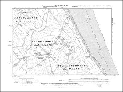 Theddlethorpe St Helen and All Saints 1907 - old map Lincolnshire 49SE ...