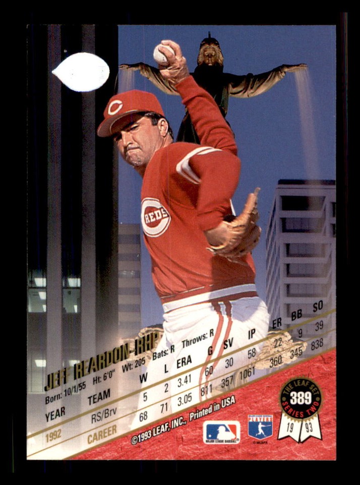 1993 Baseball 1993 Leaf Jeff Reardon Cincinnati Reds #389 1 | eBay
