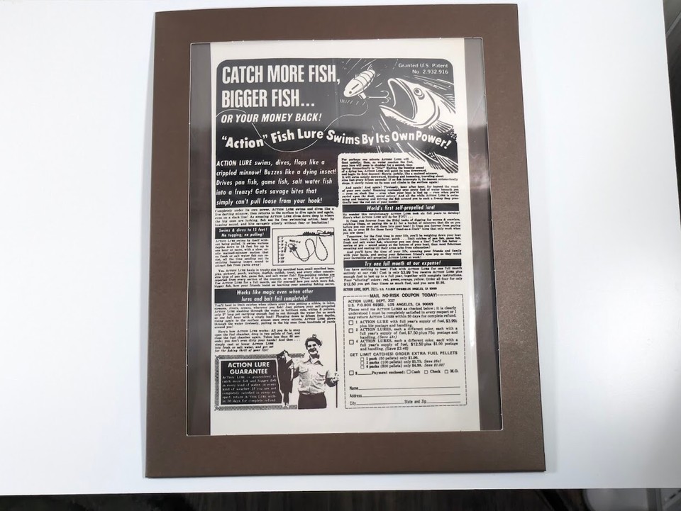 1982 Action Fish Lure Ad Framed Laminated Vintage Fishing Angler Gift ...