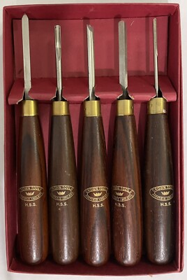 Crown Tools England 5 Piece Woodturning Hand Tool Set Vintage Wood ...