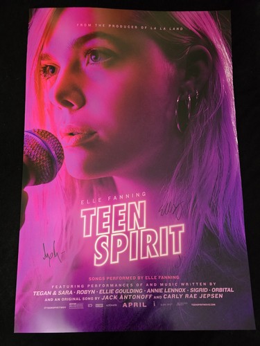 Elle Fanning Jamie Bell Max Minghella Signed Teen Spirit Movie DS 27x41 ...