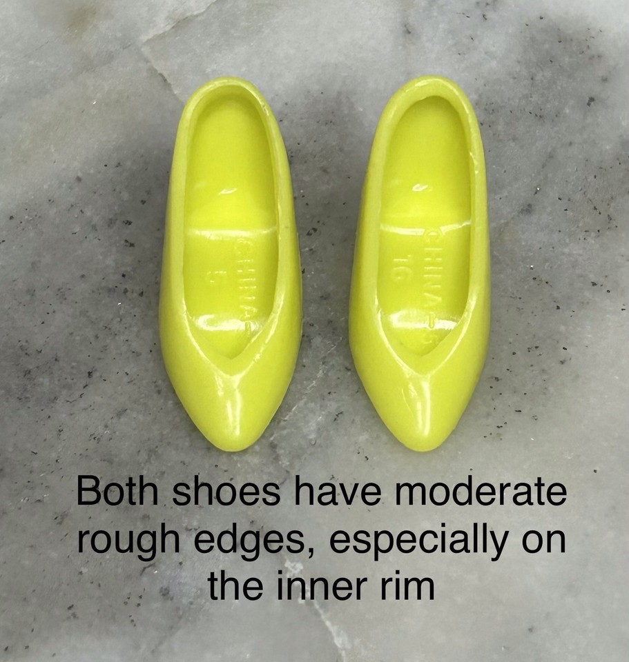 Vintage *Barbie* Shoes ~Neon Yellow Pumps~ 90's Classic High Heels ...