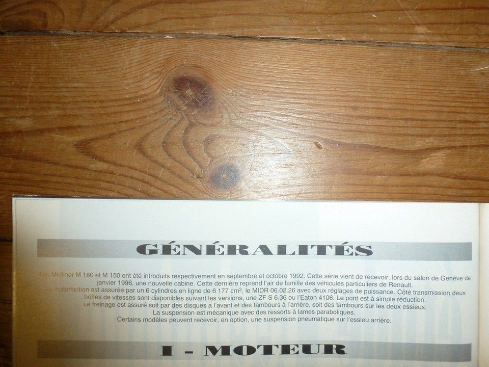 M150 M180 Midliner -Revue Technique PL Renault Etat - NEUVE PORT Reduit ...