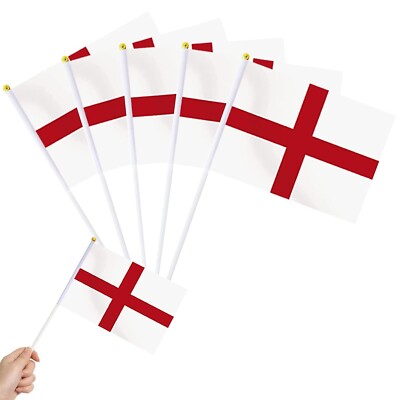 12-Pcs Small England Hand Flag World Cup Bunting Banner Decorations ...
