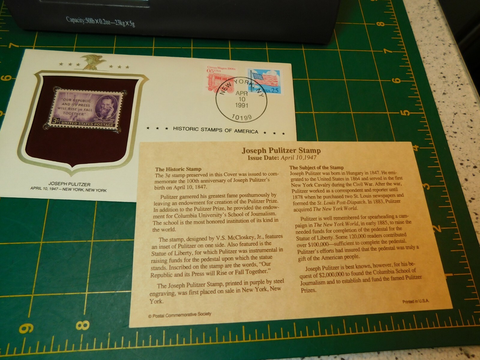 Historic Stamps of America 1947 3 cent Joseph Pulitzer Postage Stamp | eBay