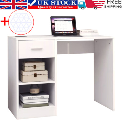 100cm Computer Desk Study Writing Table PC Laptop Desk with Drawer 2 ...