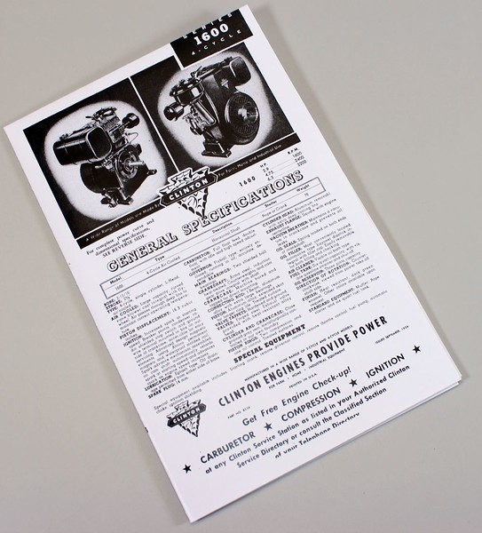 Clinton 1600 2500 Owners Operators Parts Manual Catalog Exploded Views ...