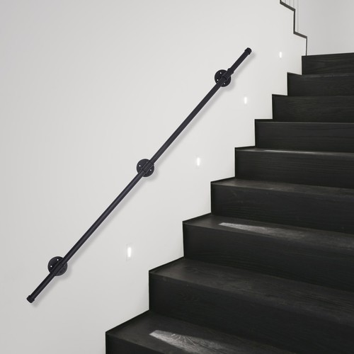 5 FT Pipe Stair Handrail Staircase Handrail Cast Iron for Wall Mount ...