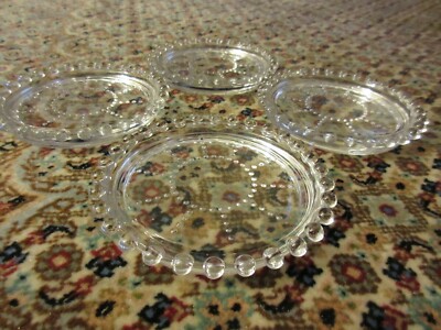 Vintage Imperial Candlewick Clear Glass Coasters Spoke lot of 4 | eBay