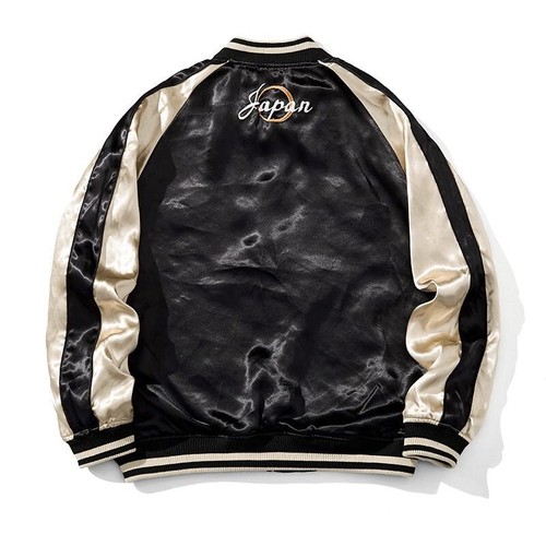 Men Souvenir Jacket Japanese Pattern Embroidery Dragon Sakura ...
