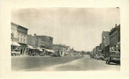 1920s Street Scene Booth Theater road construction RPPC Photo Postcard ...