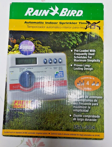 Rain Bird Automatic Indoor Sprinkler Timer ISA-304 - 4 Station | eBay