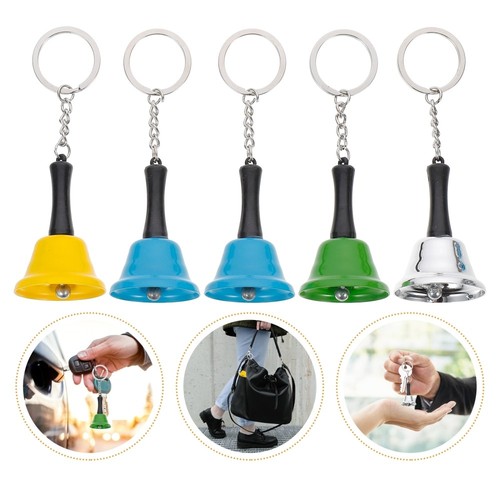 5pcs Metal Bell Pendant Key Rings Lovely Creative Keychains (Assorted ...