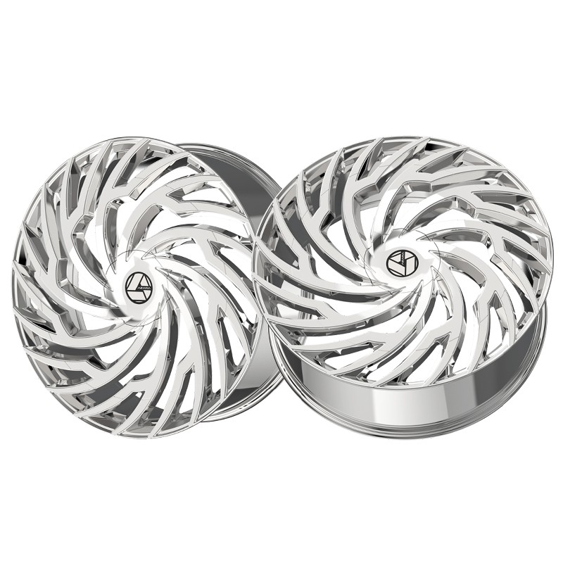 1 X Azara AZA-536 Nano Chrome 18X8 5x112/5x114.3 74.1 Hub 35 Offset ...
