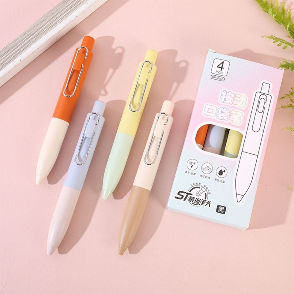 4Pcs/set Cute ST Pen Tip Boxed Signature Pen Student School Office ...