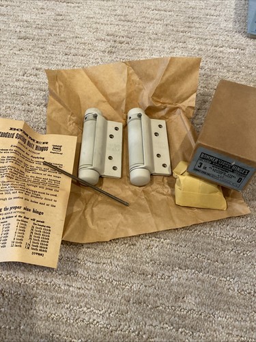 Vtg Bommer Single Action Spring Hinges 3” - Planished Steel Primed ...