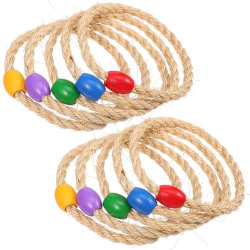 10 Pcs Outdoor Hemp Rope Loop Bride Toss Rings Children's Throwing Toys ...